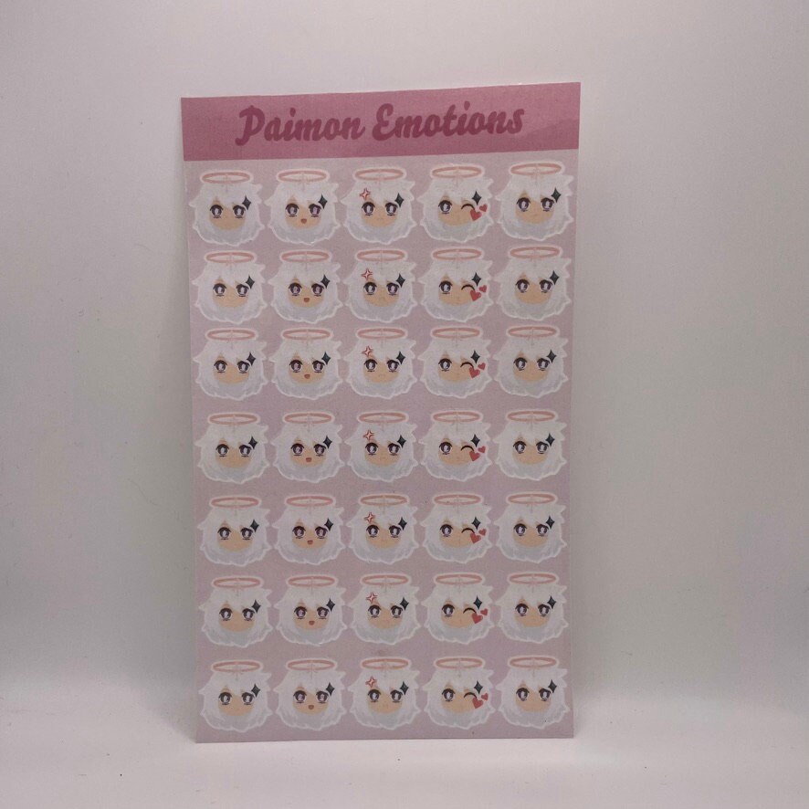 Genshin Impact Paimon Emoji Sticker Sheet - Etsy