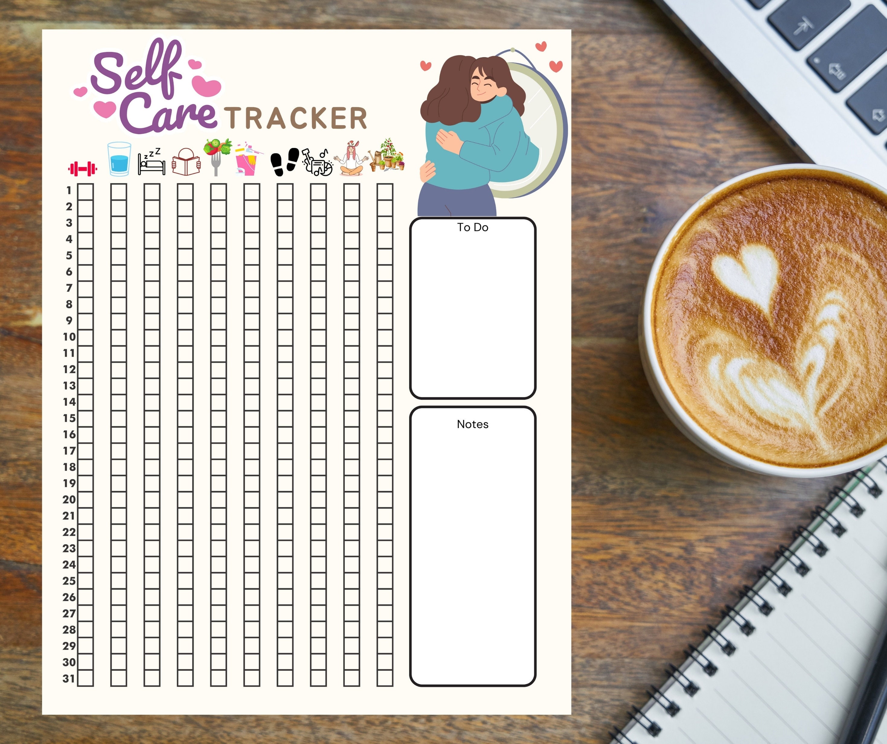 Self Care Tracker PRINTABLE Tracker Monthly Goal Tracker Monthly ...