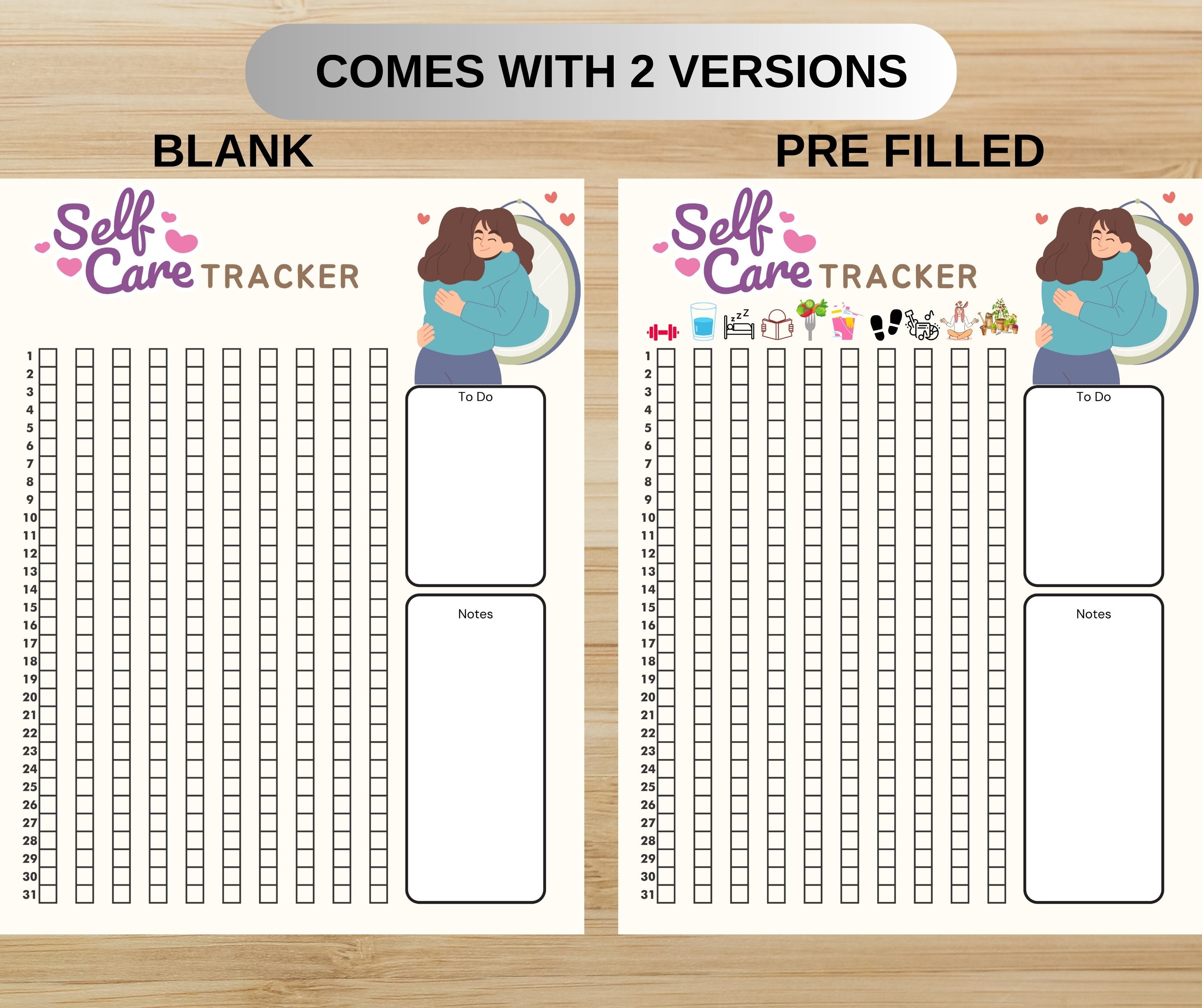 Self Care Tracker PRINTABLE Tracker Monthly Goal Tracker Monthly ...