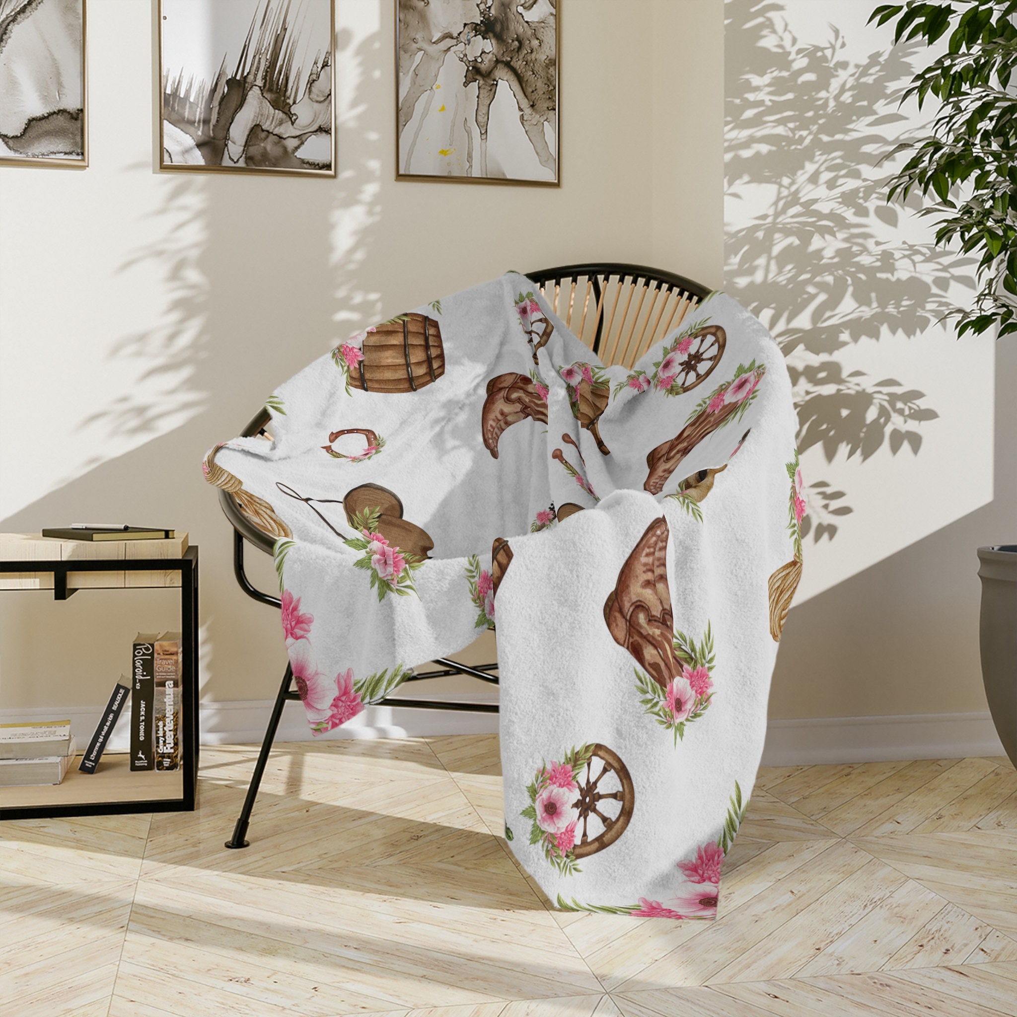Western Girls Pink Velveteen Minky Blanket,cowgirl Minky Blanket,girls ...