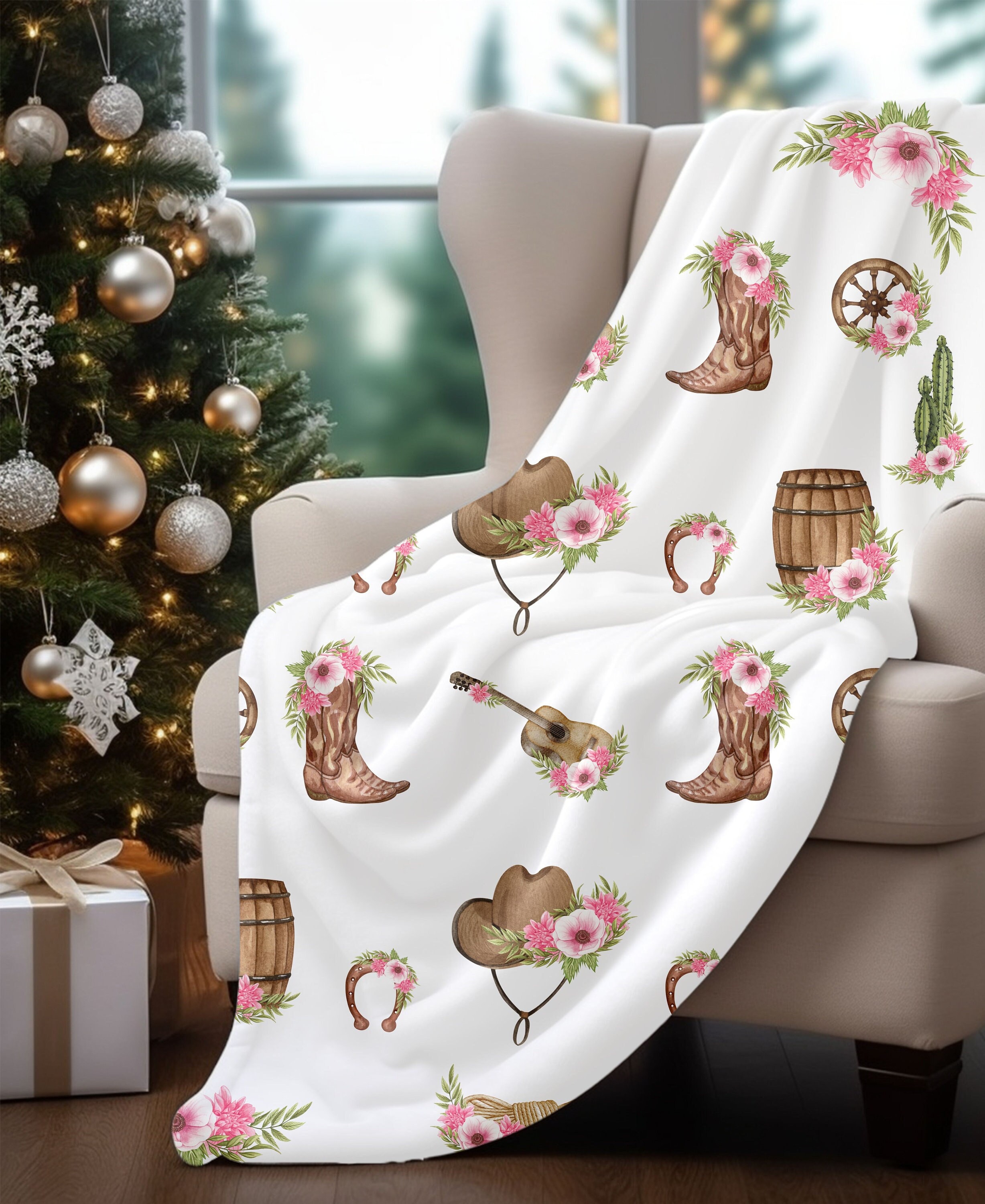 Western Girls Pink Velveteen Minky Blanket,cowgirl Minky Blanket,girls ...