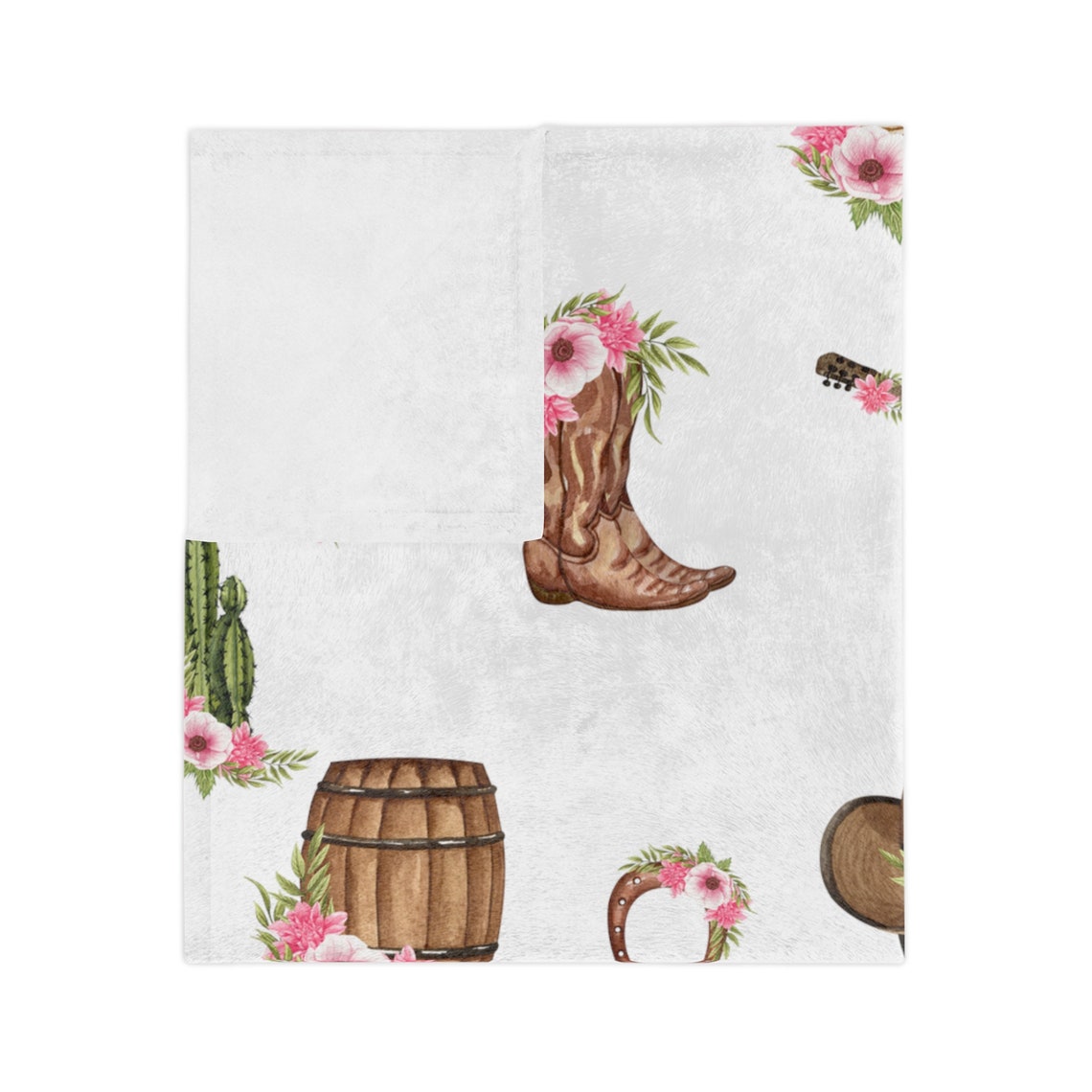 Western Girls Pink Velveteen Minky Blanket,cowgirl Minky Blanket,girls ...