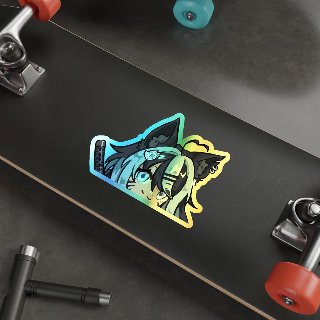 Anime Female Edgy Peeking Car Holographic Die-cut Stickers Decal ...