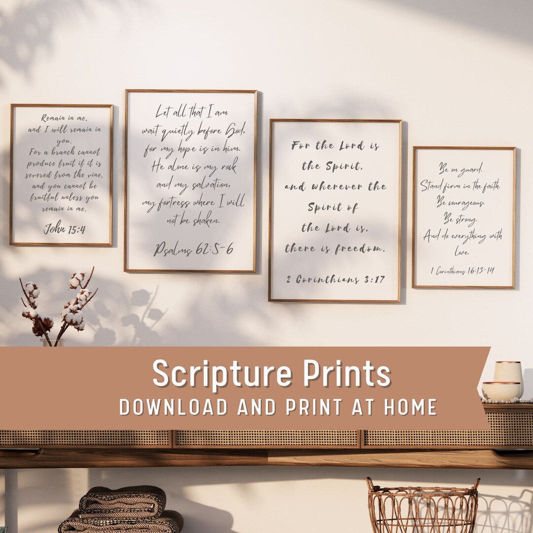 4 Print Bold Scripture Collection. Christian Bible Verses Printable ...