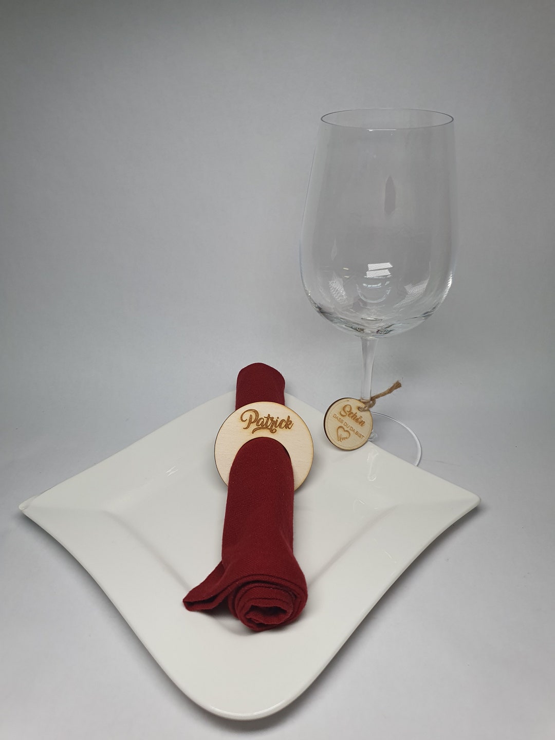 Napkin Ring as a Name Tag and Glass Sign - Etsy