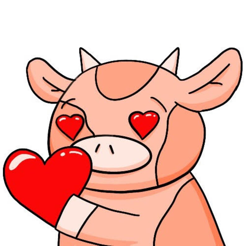 9 Kawaii Strawberry Cow Emotes for Discord Twitch & Youtube Server ...