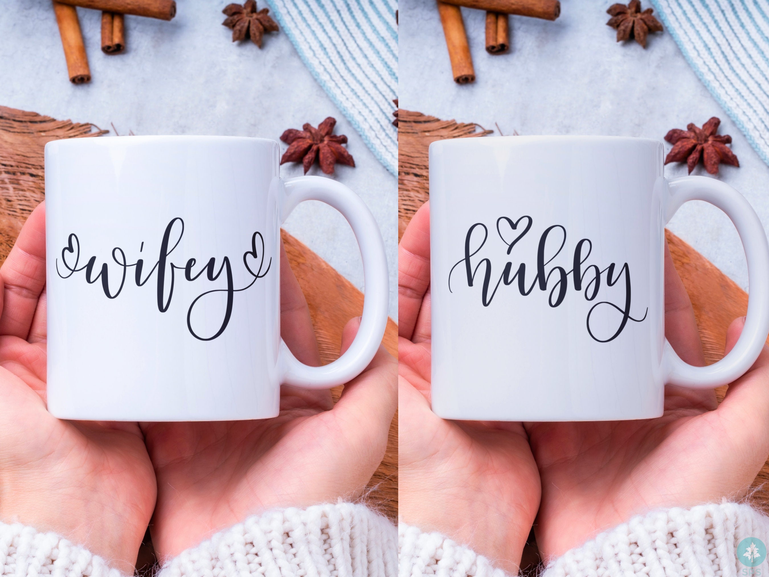 Hubby Wifey SVG Transparent Background Black & White Husband and Wife ...