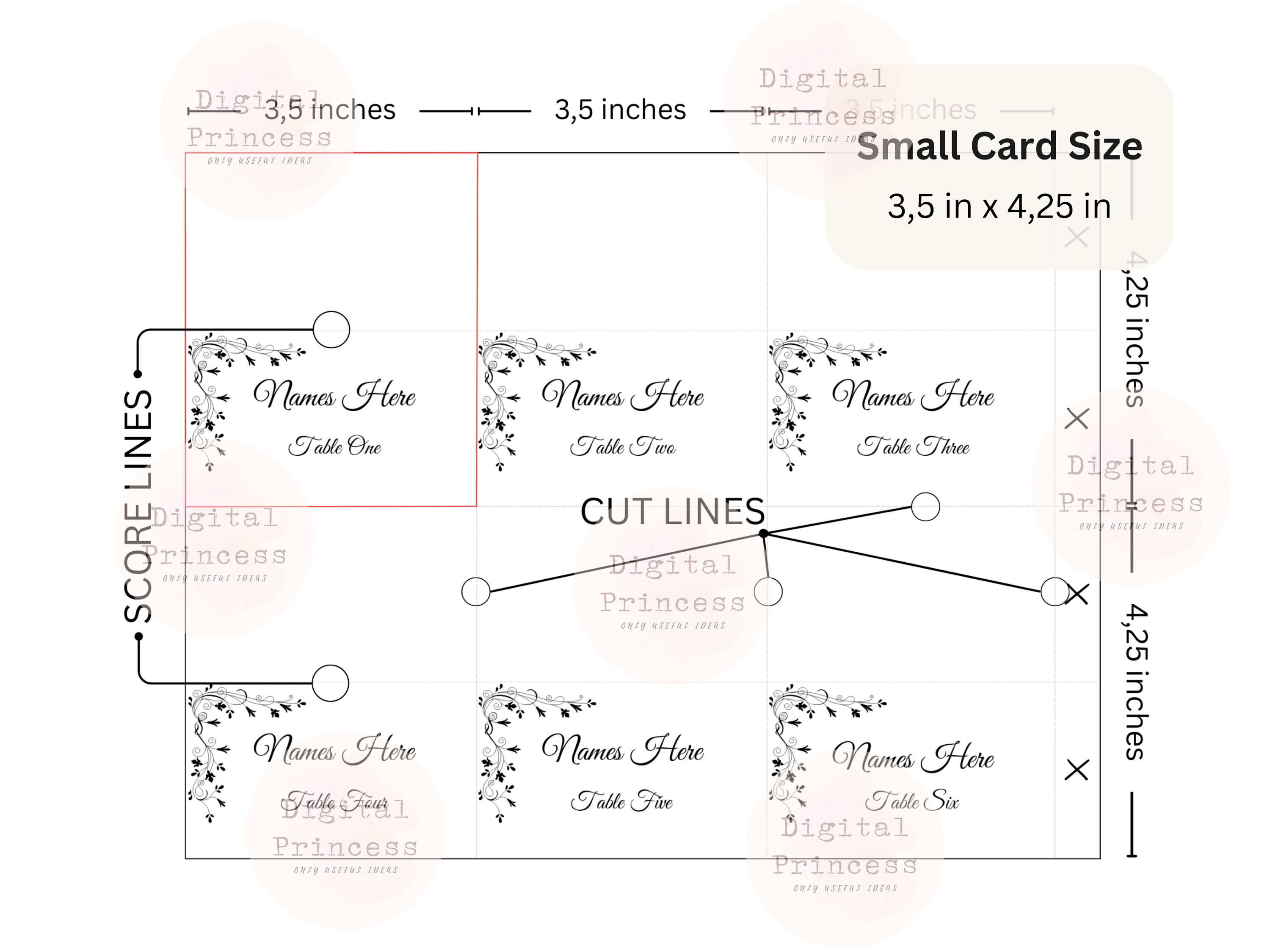 Bundle Card Template: Wedding & Birthday Reservation Cards, Table Seat ...