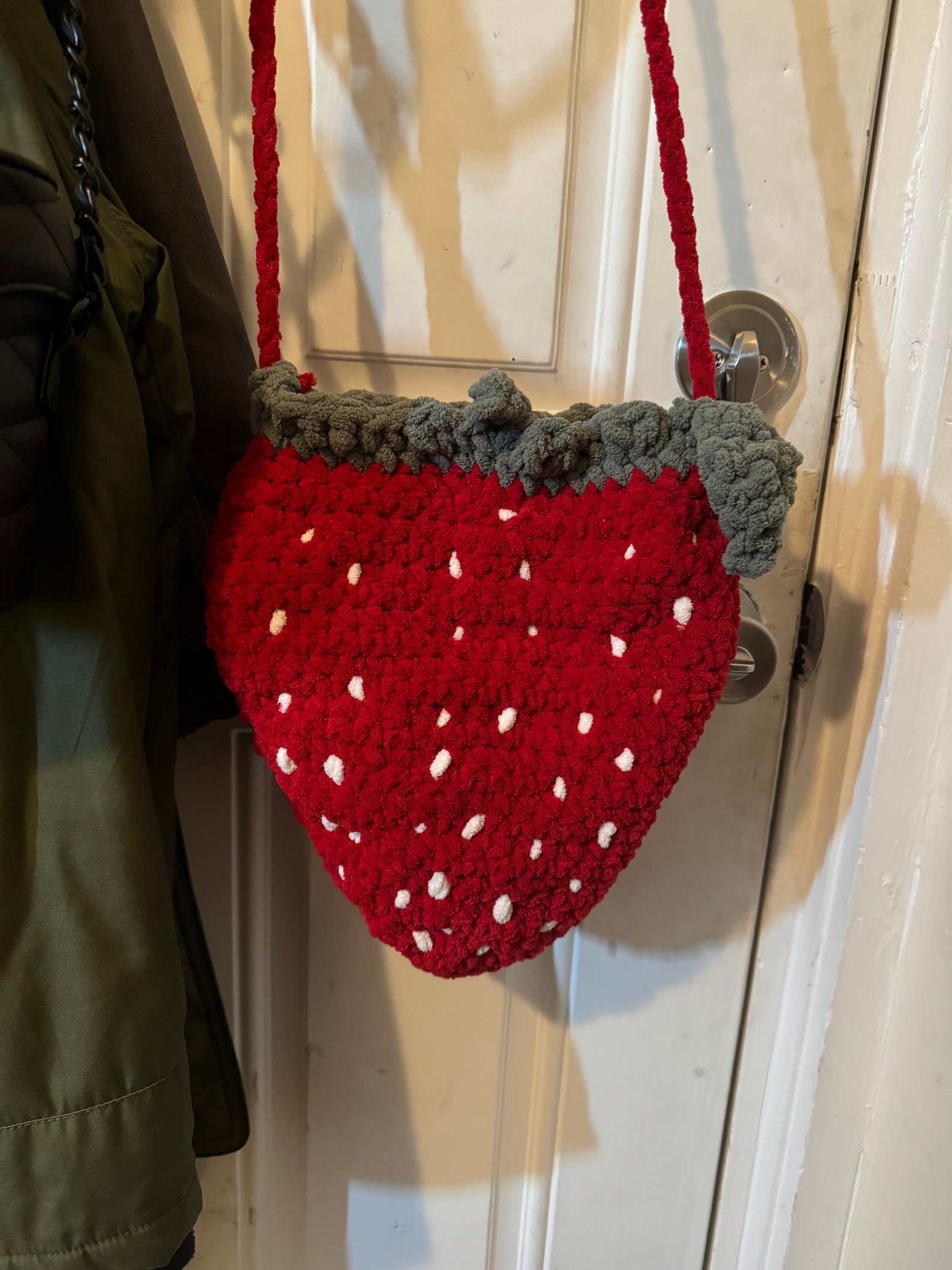 Handmade Crochet Strawberry Bag Yarn clasp Closure - Etsy