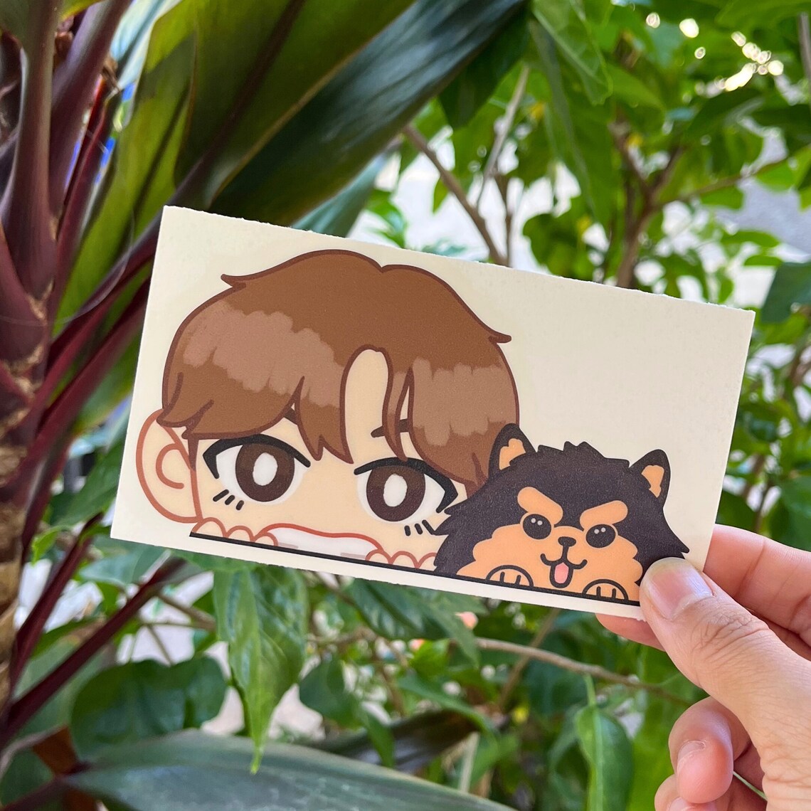 BTS Peeker Sticker Taehyung and Yeontan Kpop Car Peeker Decal - Etsy