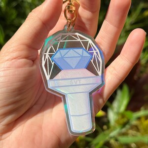 Seventeen Caratbong Kpop Lightstick Acrylic Holographic Keychain Charm ...