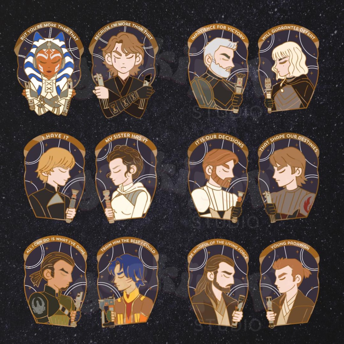 SW Master + Padawan Enamel Pin Sets - Etsy