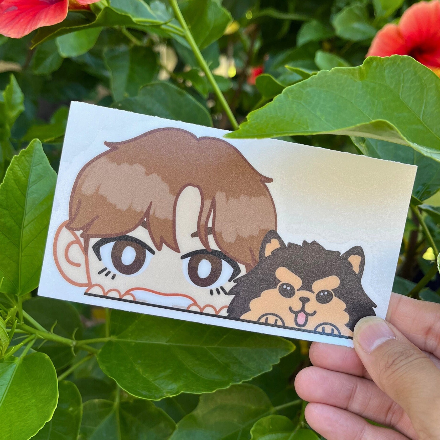 BTS Peeker Sticker | Taehyung and Yeontan | Kpop Car Peeker Decal - Etsy