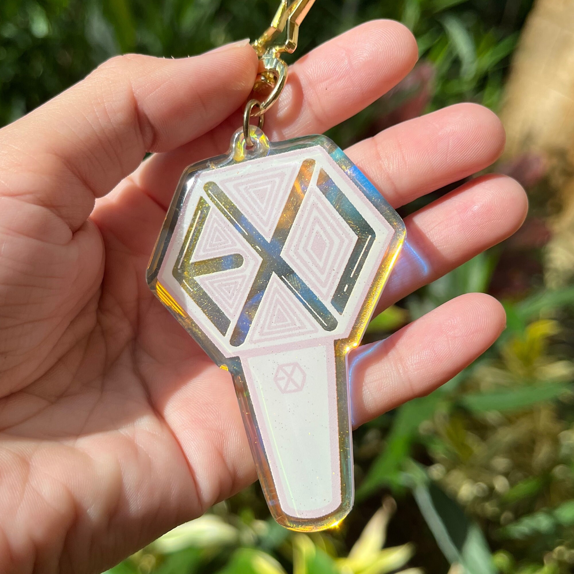 EXO Eribong Kpop Lightstick Acrylic Holographic Keychain Charm - Etsy