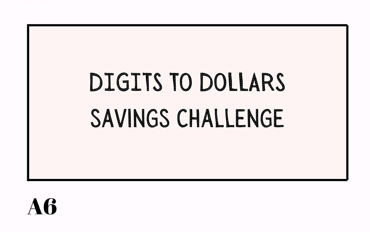 Digits to Dollars Saving Challenge. Printable PDF Download. Two ...