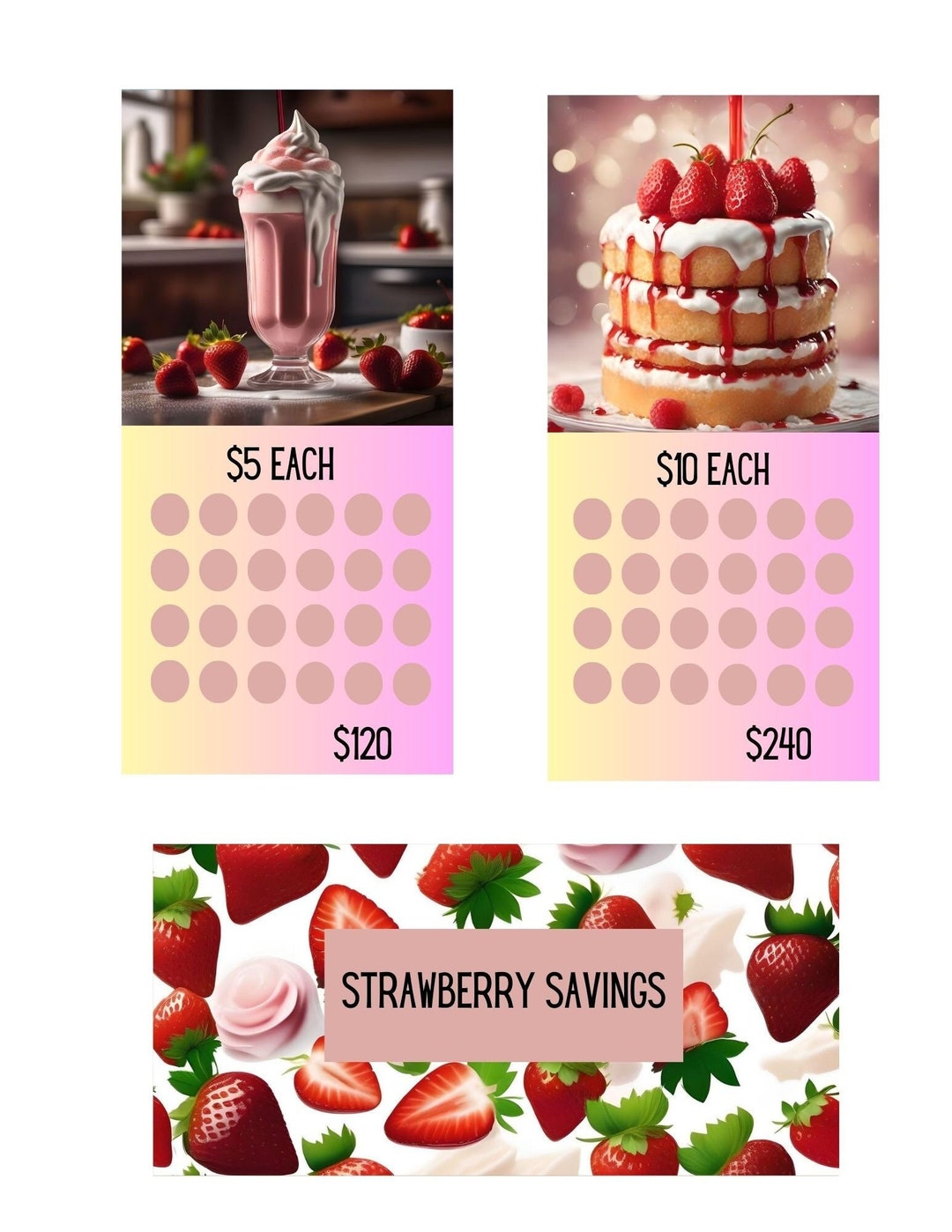 Savings Challenge Printable Cash Stuffing Fits A6 Binder Set of 4 A6 ...