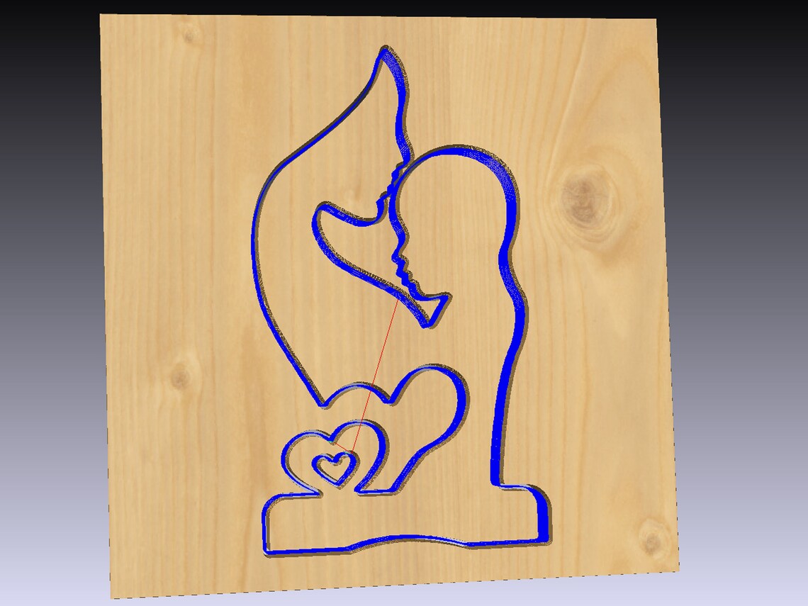 Mother and Child Wood Statue CNC File | 3D Printer Vector (digital ...