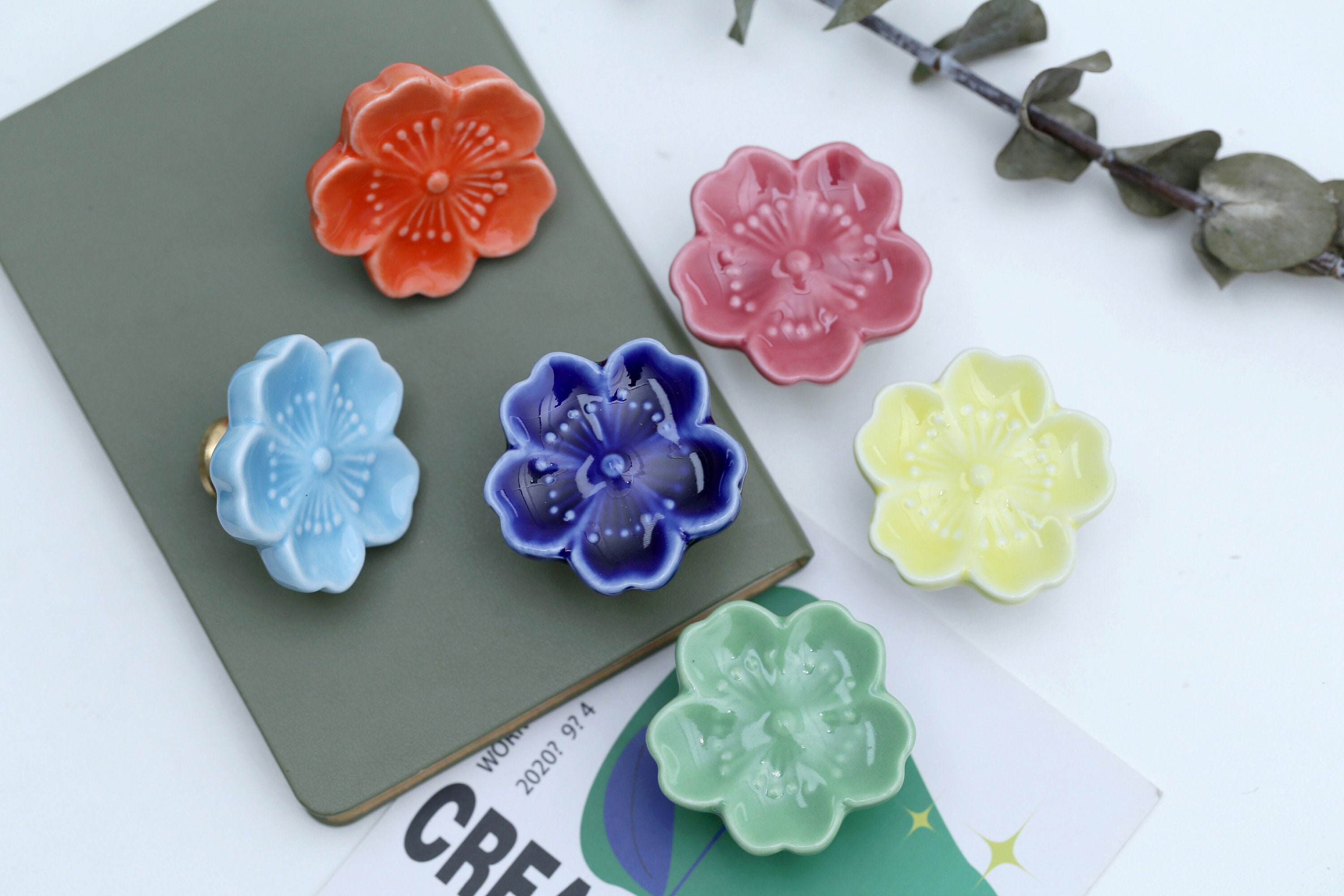 Cherry Flower Drawer Knobs Cabinet Drawer Knobs / Knobs for - Etsy