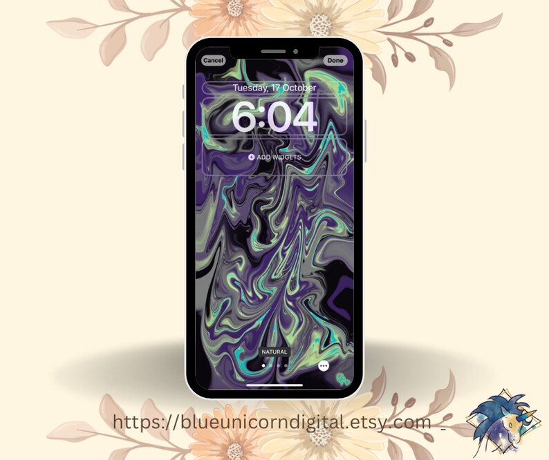 Oil Slick iPhone Background Digital Download, Neon Goth Ios Wallpaper ...