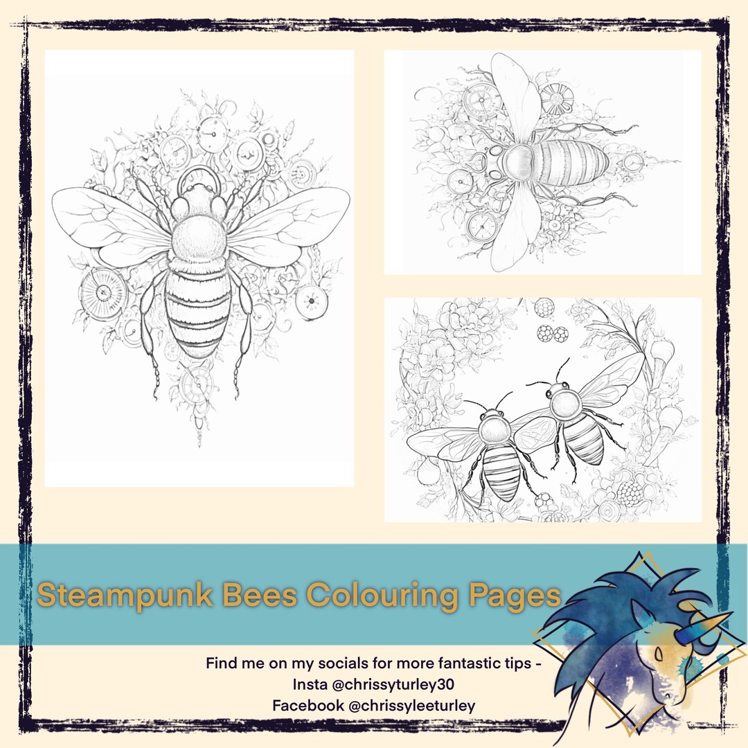 Steampunk Coloring Pages Printable Painting Traceable Gift for - Etsy