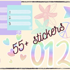 Rainbow Digital Stickers for Planners and Journals Pastel - Etsy