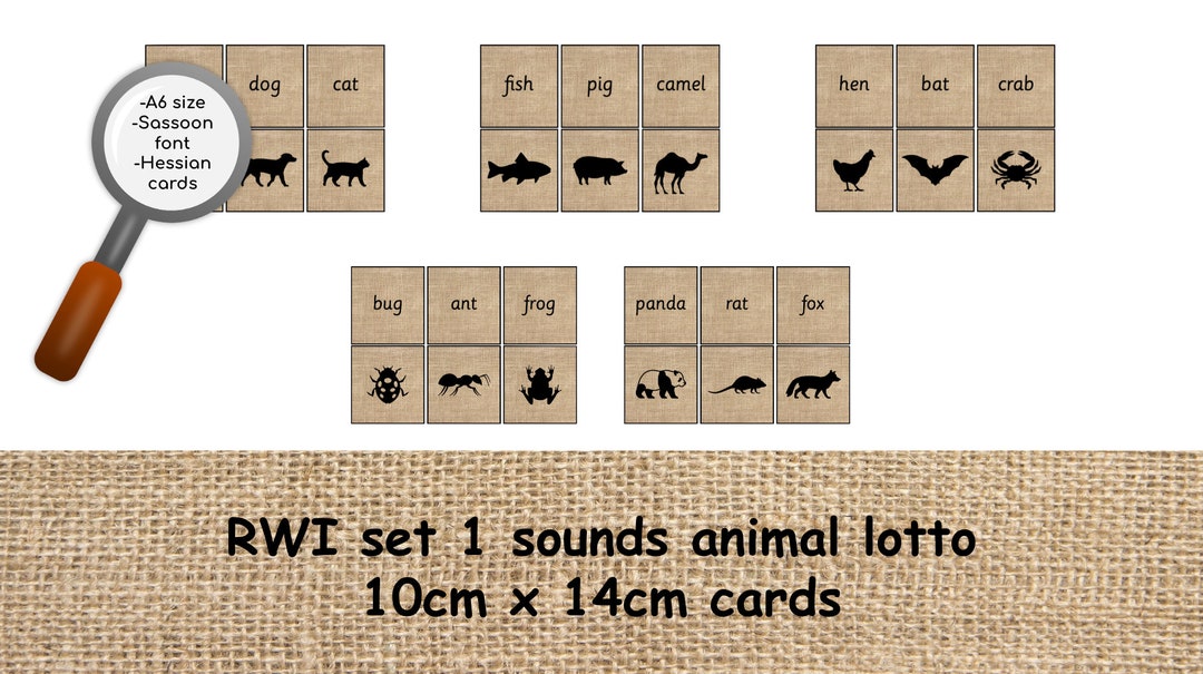 RWI Set 1 Sounds / Animal Matching Pairs Game / RWI Display / RWI Game ...