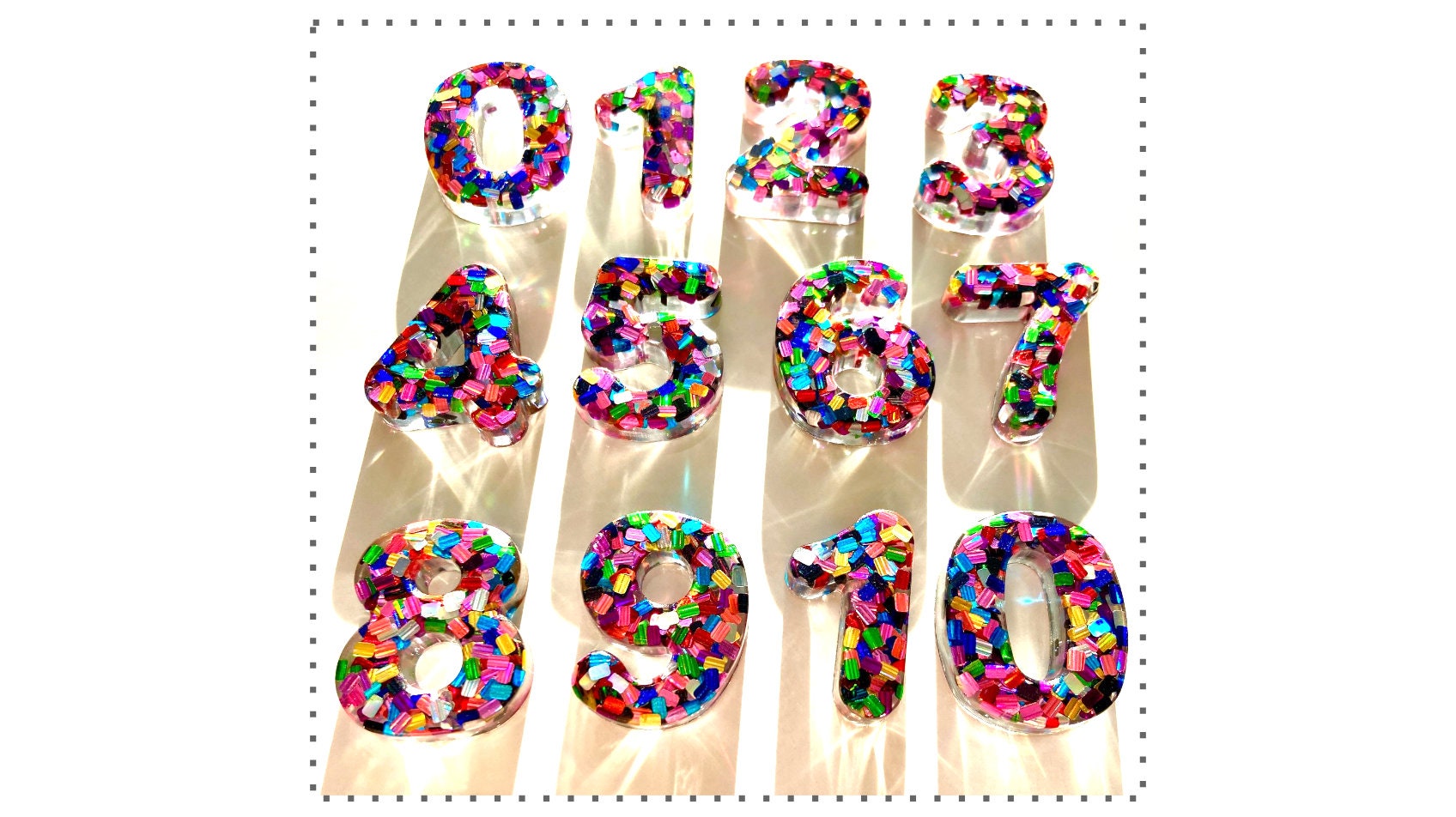 3cm 0-10 Resin Numbers / Confetti Numbers / EYFS Maths Resource ...