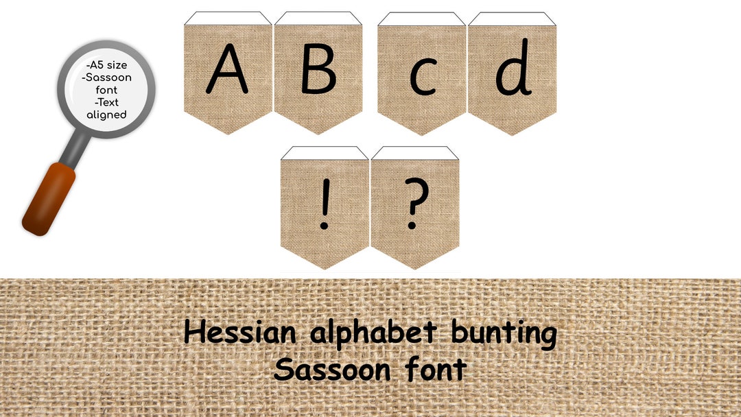 Hessian Display Bunting / Build Your Own Display Lettering / Lowercase ...