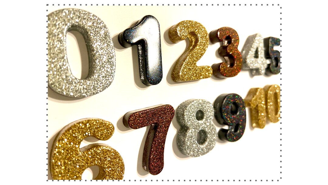 3cm 0-10 Resin Numbers / Glitter Numbers / EYFS Maths Resource ...