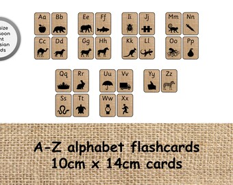 ABC Alphabet Flashcards Letters A-Z Printable Classroom - Etsy