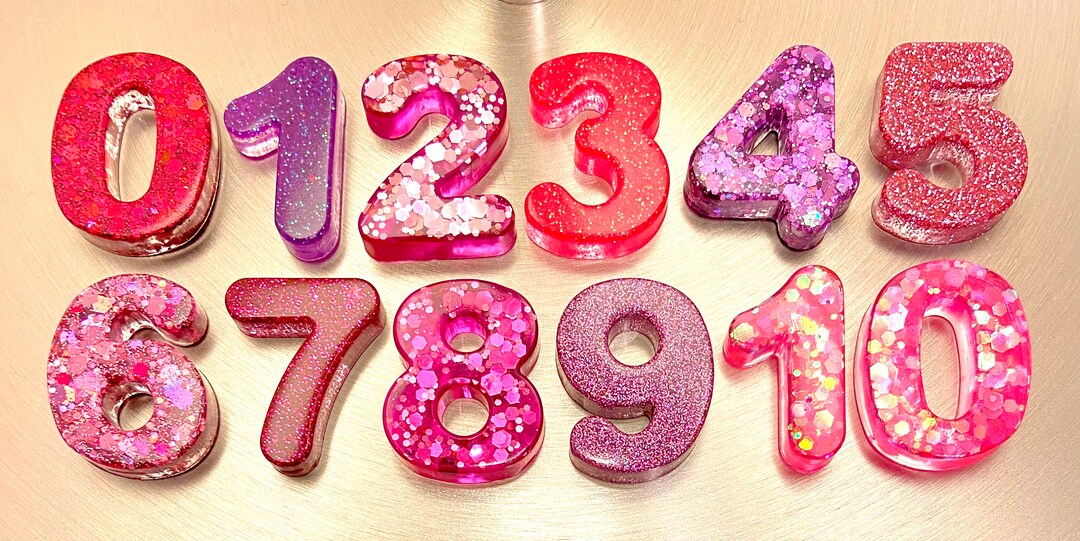 3cm 0-10 Resin Numbers / Pink Numbers / EYFS Maths Resource / - Etsy UK