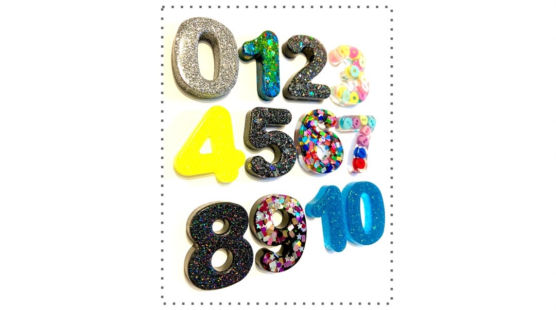 3cm 0-10 Random Resin Numbers / Early Years Maths Resource / Sensory ...
