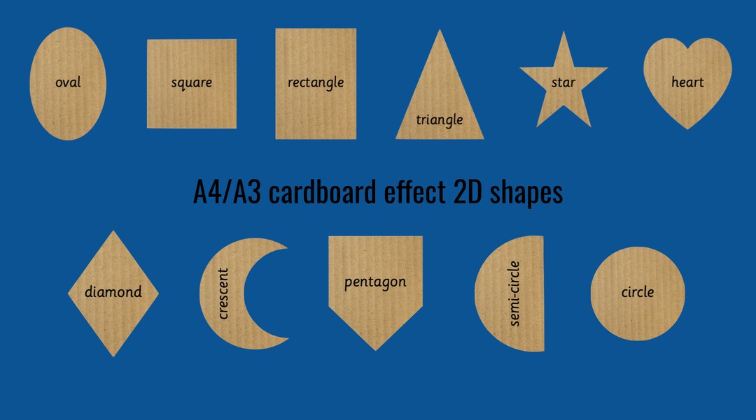 Shapes / 2D Shape Display / Large 2D Shapes / 2D Shape - Etsy