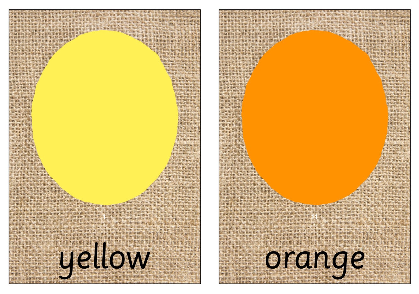 Colours on Hessian / Colors / Colour Posters / Flashcards / - Etsy UK