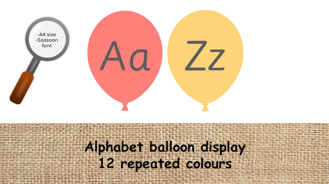Alphabet Display / Alphabet Balloons / EYFS Display / Reading Area ...