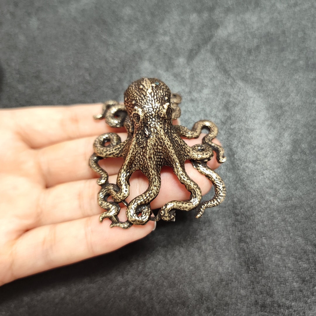 Pure Brass Octopus Ornaments Animal Octopus Figurines Copper - Etsy