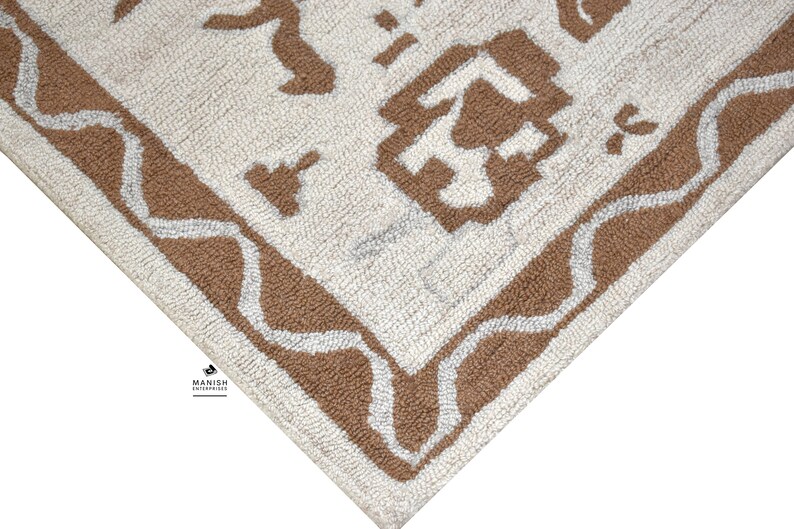 Modern Border Hand Tufted Wool Area Rug Available in 3x5, 5x8, 8x10 ...