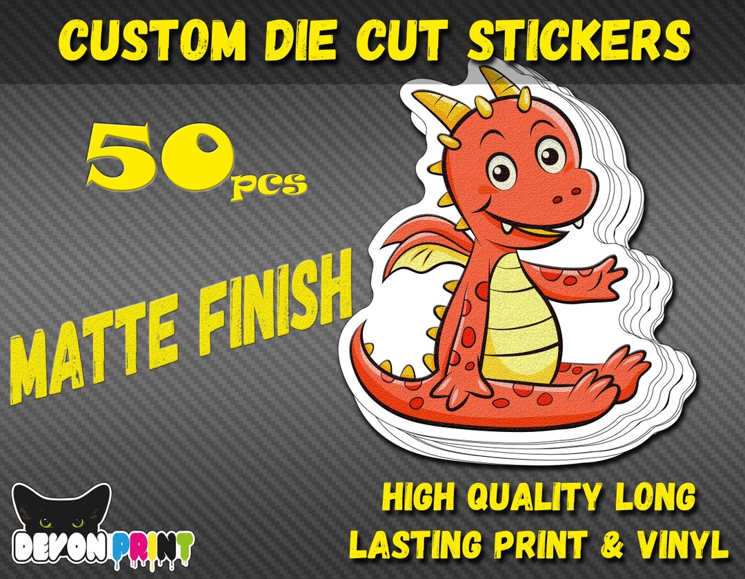 50 Matte Custom Die Cut Vinyl Stickers: the Ultimate Branding Solution ...