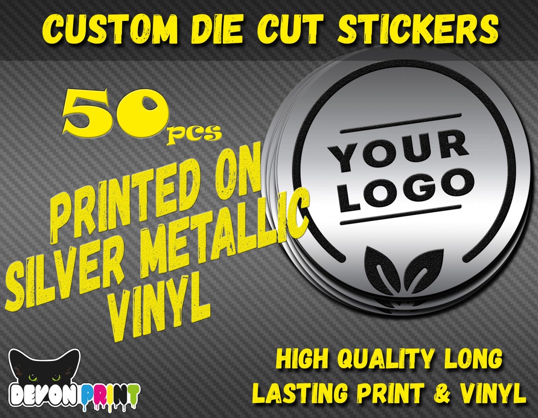 50 Silver Custom Die Cut Vinyl Stickers: the Ultimate Branding Solution ...