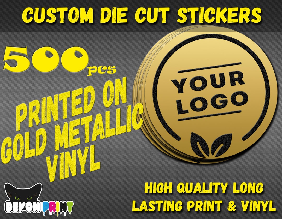 500 Gold Custom Die Cut Vinyl Stickers: the Ultimate Branding Solution ...