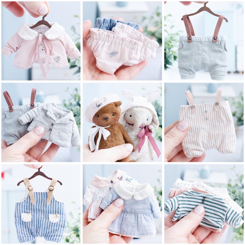 Set of Teddy Clothes Sewing Pattern jacket, Pants, Top, Hats, Dress ...
