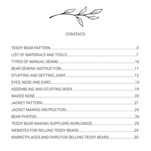 Big Teddy Bear Pattern With Jacket, 40 Cm Sewing Classic Mohair Teddy, Tutorial How to Embroider ...