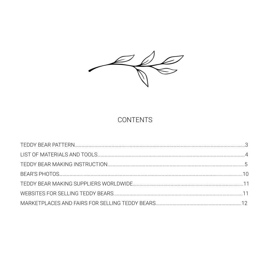 Miniature Teddy Bear Pattern Stuff Teddy Bear Sewing Pattern - Etsy