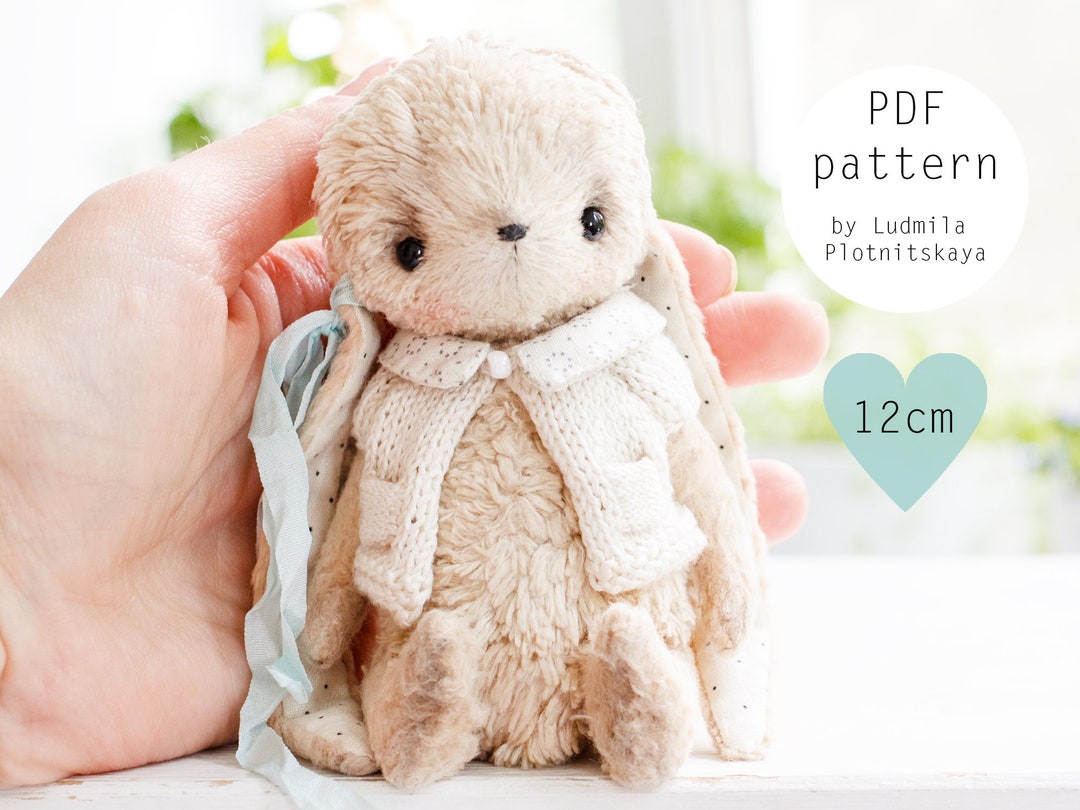 Artist Teddy Bunny Sewing Pattern, Ooak Miniature Teddy Bear Pattern ...