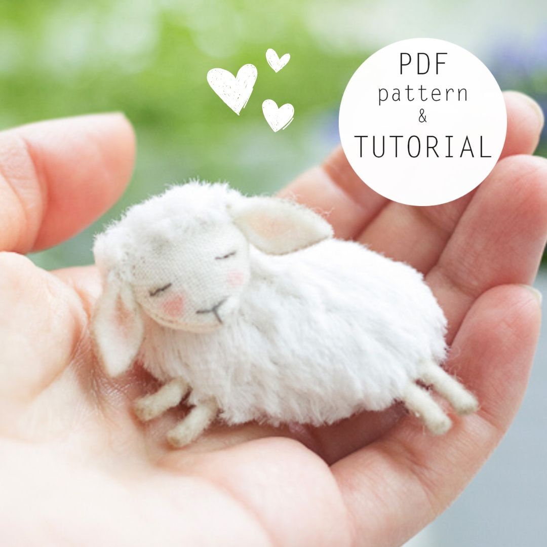 Sheep Brooсh Sewing Pattern for Making Miniature Lamb Animal Brooch, Cute Sheep Brooch, Sheep ...