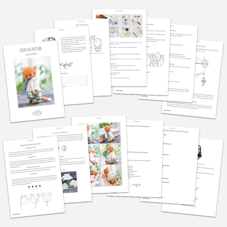 Miniature Teddy Fox Pattern , Fox Animal Pattern, Soft Toy Pattern 3.5 ...