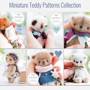Miniature Teddy Bear Pattern, Cute Artist Bear Sewing Pattern, Joint ...