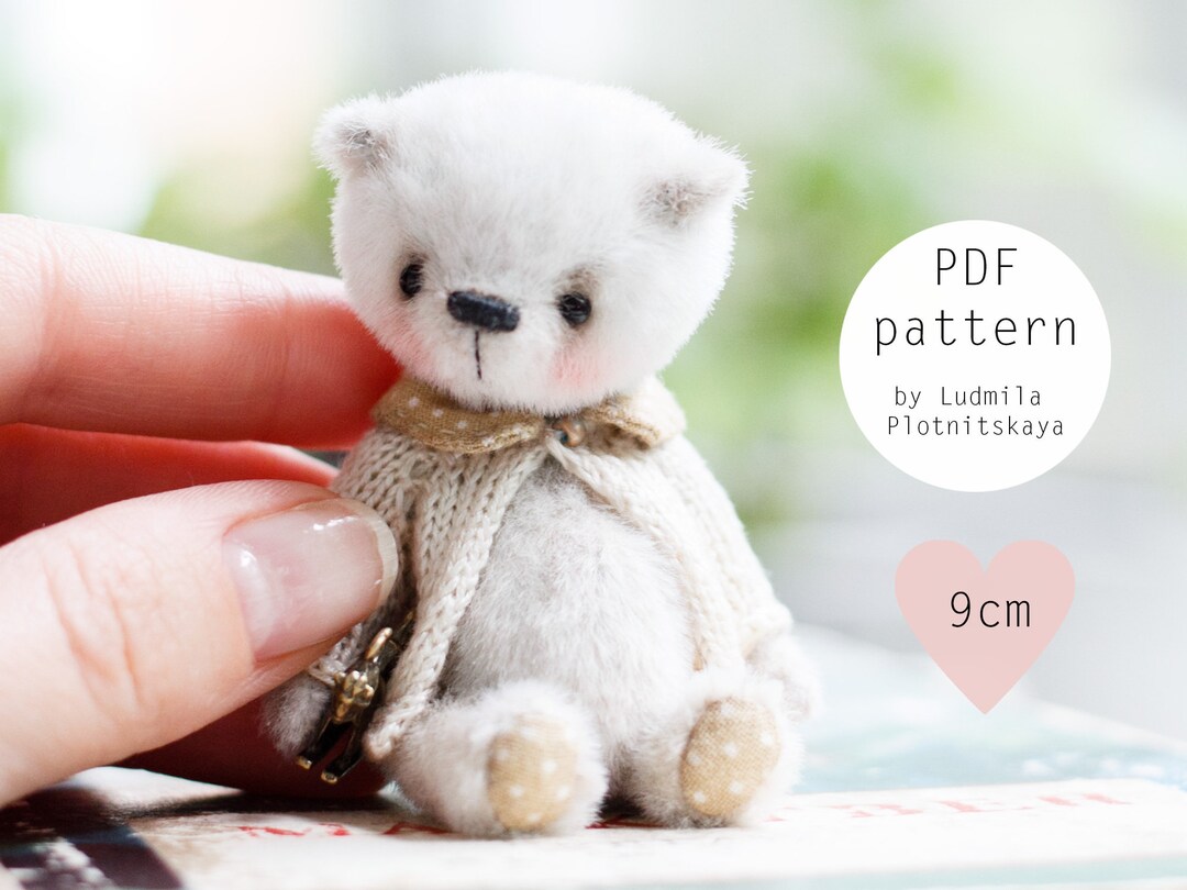 Miniature Teddy Bear Pattern, Cute Artist Bear Sewing Pattern, Joint ...