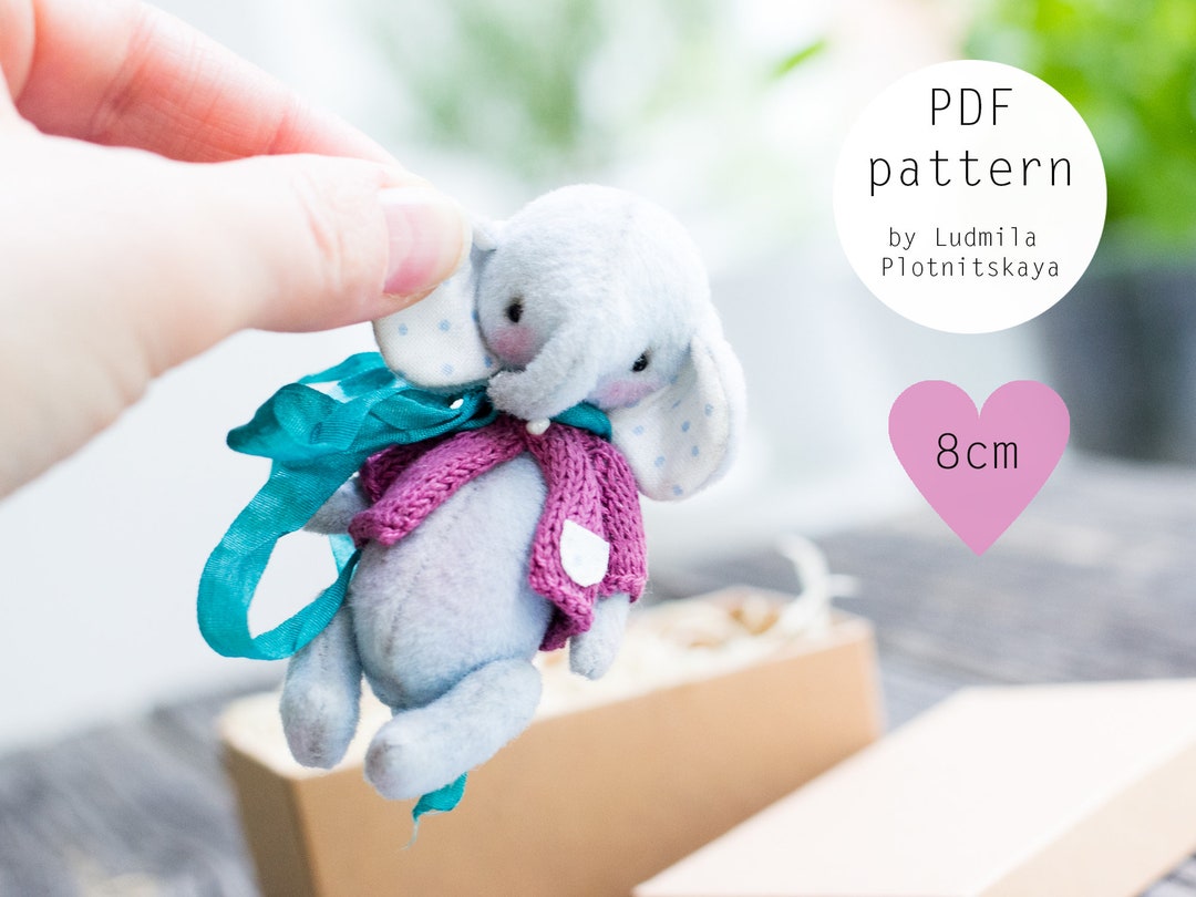 Elephant Sewing Pattern, Stuffed Elephant Pattern, Artist Bear Pattern ...