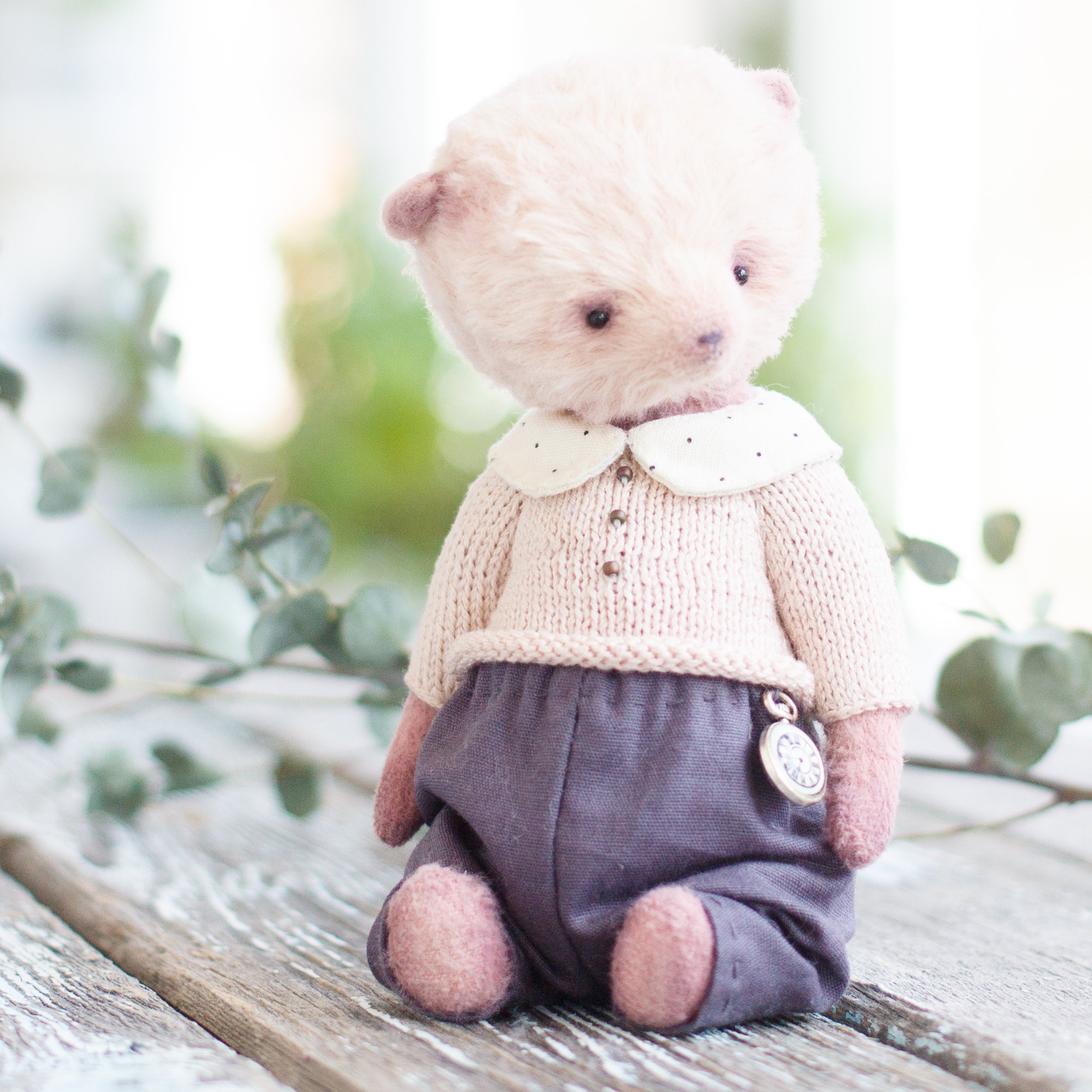 Teddy Bear Sewing Pattern With Bunny Ears Doll Hat, Artist Bear Pattern ...